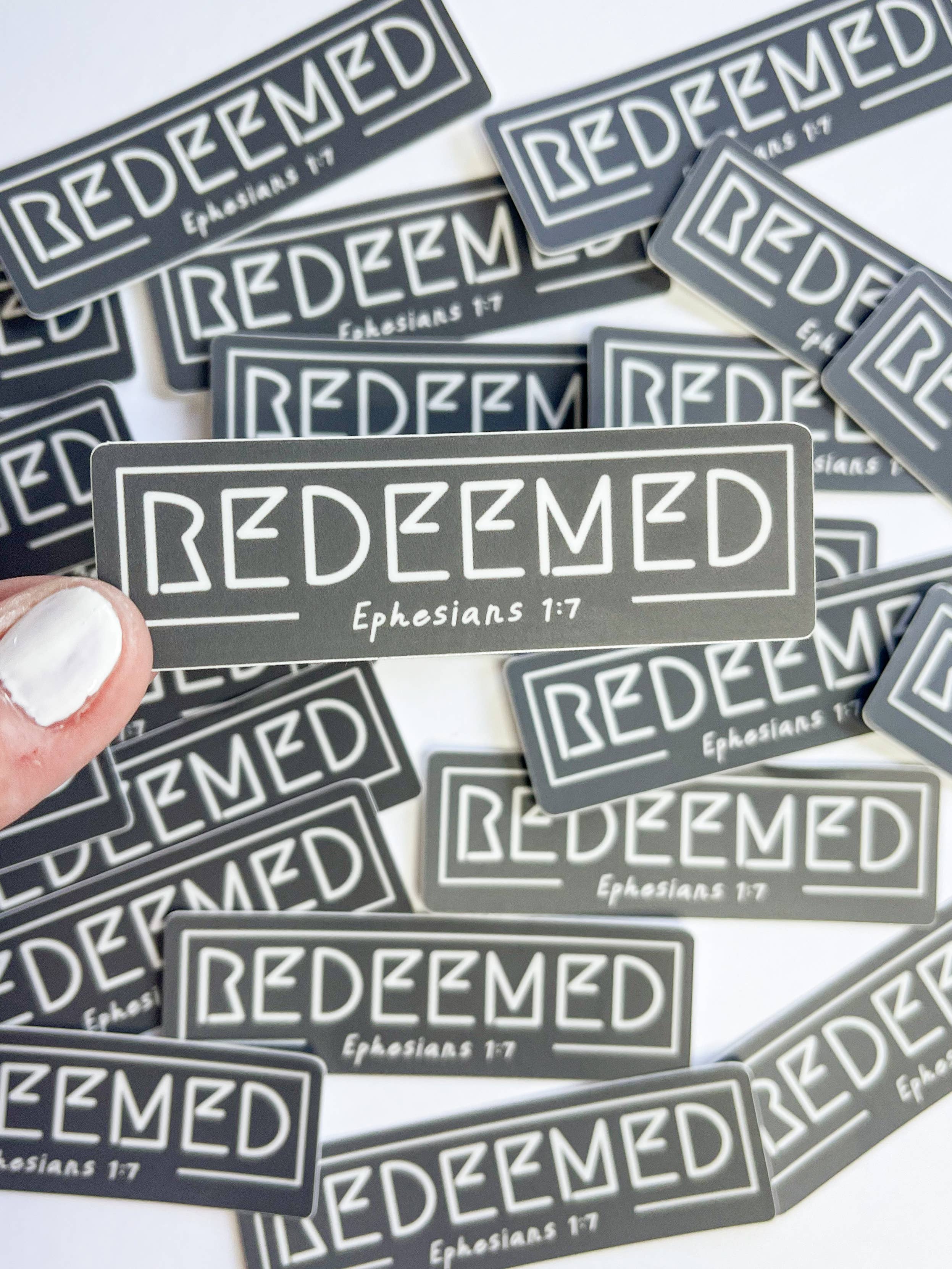 Redeemed Ephesians 1:7 Christian Sticker